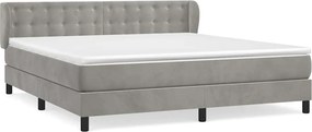 Box spring postel s matrací světle šedá 160x200 cm samet 3127739
