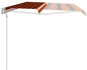 Automatická zatahovací markýza 450 x 300 cm oranžovo-hnědá,  3051233