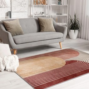 Dywany Łuszczów, Kusový koberec Fusion 0810 beige/terra, 140x190, vícebarevná, kancelář