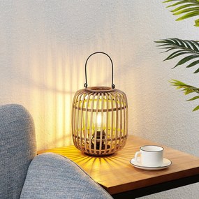 Stolní lampa Lindby Canyana, přírodní, ratan, výška 27 cm