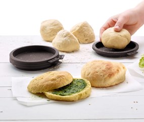 Sada silikonových forem na burgerové housky Lékué Burger Bread Mould