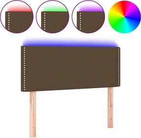 Čelo postele s LED tmavě hnědé 100x5x78/88 cm textil 3121465