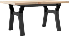 Konferenční stolek s Y rámem 80x50x40,5cm borové dřevo a ocel 3282772