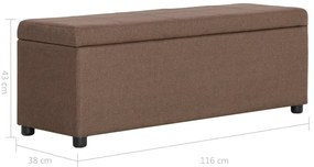 vidaXL Marketos Lavice s úložným prostorem 116 cm hnědá polyester