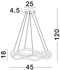 Visící svítidlo LED se stmíváním Jinal 45 černé