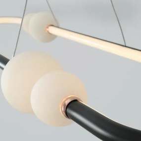 LED lustr Celia 100 černé s dálkovým ovládáním