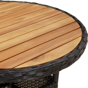 3dílný zahradní bistro set s poduškami černý polyratan 3187428