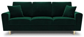 Zelená sametová rozkládací/s úložným prostorem pohovka 235 cm Kyoto – Cosmopolitan Design