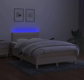 vidaXL Box spring postel s matrací a LED 120 x 200 cm textil [3133784] Barva: světle šedá