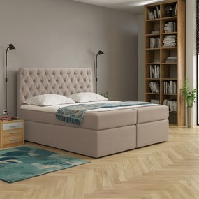 Eka Kontinentální čalouněná postel Luxurious - Cassablanca (200x200 cm) Barva látky Trinity: Černá (Trinity 2316)