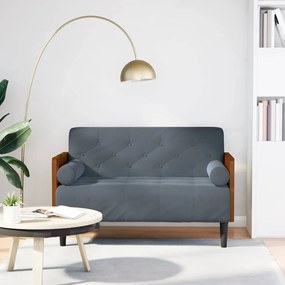 Pohovka Loveseat s podhlavníkem, tmavě šedá, 110 cm, samet
