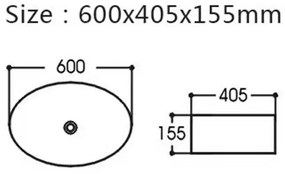 BPS-koupelny Keramické umyvadlo na desku HYD-CI-BL-GL-MOD4 60x40,5 cm, černá lesk/zlatý dekor