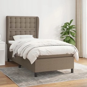 Box Spring Postel S Matrací Textil Taupe tlačítka 90 x 200 cm