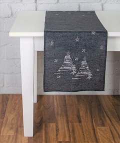 Vánoční ubrus - běhoun na stůl CHRISTMASSY šedá 40x140 cm
