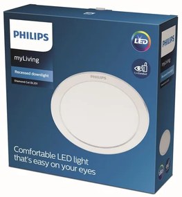 Philips 8719514250185 led zápustné bodové svítidlo diamond cut 1x17w | 1600lm | 4000k - eyecomfort, bílá