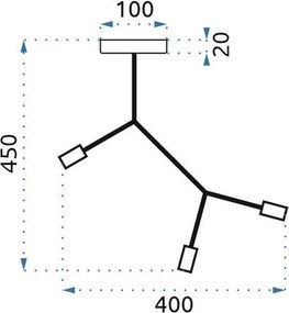 Toolight - Stropní svítidlo 3x27 APP210-3CPR, černá, OSW-08793