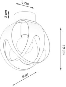 Sollux SL.1086 - Přisazený lustr TULOS 1xE27/60W/230V černá