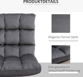 HOMCOM Podlahová židle 3 v 1 Skládací podlahová židle Opěradlo 13 poloh Sedák šedý Kovová pěna 55x71x53,5cm