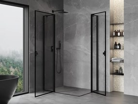 Mexen, Mexen Mist Duo výklopný sprchový kout 95 x 80 cm, černý rám - 8A4-095L-080P-70-70
