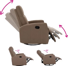 Relaxační otočné křeslo, šedohnědá Taupe, MEKENZI