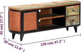 vidaXL TV stolek 120 x 30 x 45 cm masivní recyklované dřevo [247921]