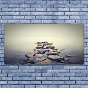 akrylový obraz Kameny Voda Krajina 120x60 cm