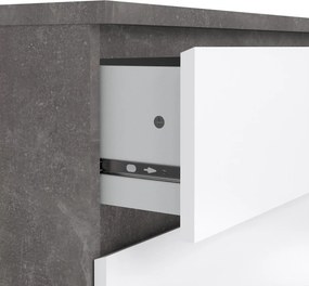 FALCO Komoda Simplicity 235 beton/bílý lesk