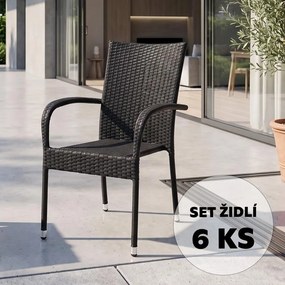 Zahradní ratanové křeslo PARIS - set 6 ks