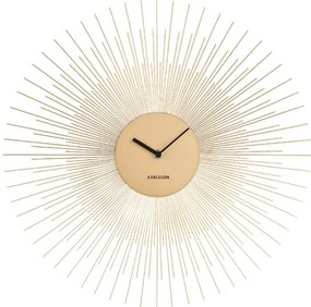 Nástěnné hodiny ve zlaté barvě Karlsson Peony, ø 45 cm
