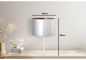 Duolla - Stolní lampa CANNES 1xE14/15W/230V pr. 20 cm stříbrná/měděná/bílá