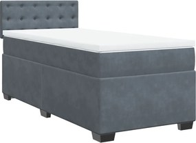 Box spring postel s matrací tmavě šedá 100x200 cm samet 3288547