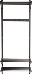 Černá předsíňová sestava z borovicového dřeva 75x190x32 cm Cole – Jotex