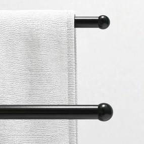 HOMCOM Volně stojící stojan na ručníky 2-podlažní, kovový držák na ručníky do koupelny, 50Š x 18,5H x 85V cm, černý | Aosom