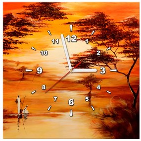 Gario Obraz s hodinami Nádherná Afrika Rozměry: 60 x 40 cm