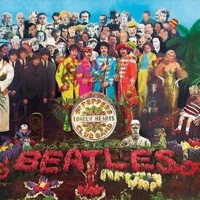Plechová cedule The Beatles - Sgt Pepper, (30 x 30 cm)