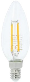 LED žárovka filament retro svíčka 6W E14 2700K 806LM