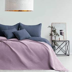 Růžový/tmavě šedý prošívaný přehoz z mikrovlákna 220x240 cm Softa – Restilo