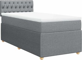 Box spring postel s matrací světle šedá 90x190 cm textil 3287318