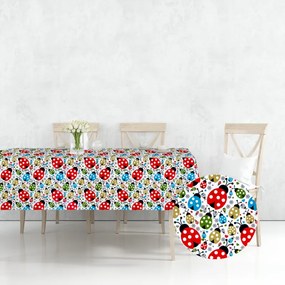 Ervi bavlněný ubrus na stůl čtvercový - barevné berušky