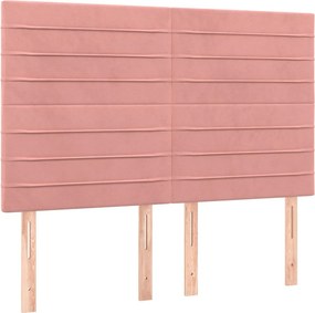 Box spring postel s matrací růžová 140x190 cm samet 3132740