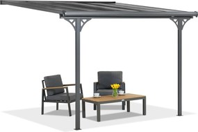 Polykarbonátová stříška na terasu Nevada 2,55 x 3,14 m CoverTech antracitová