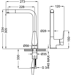 Dřezová baterie Alveus AZETA-P II