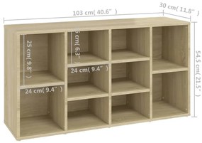 vidaXL Lavice s botníkem dub sonoma 103 x 30 x 54,5 cm dřevotříska