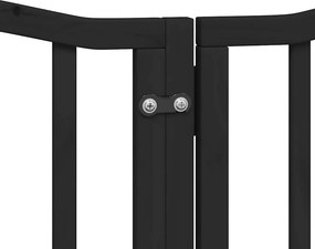 Zábrana pro psy s dvířky skládací 9 panelů černá 450 cm topol 3155597