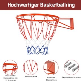 Costway Nástěnný basketbalový koš Profesionální
