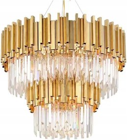 Pipe Organ Crystal Chandelier Brass – křišťálový lustr 2-řadý 80 cm