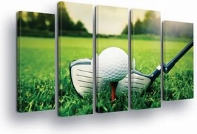 Obraz 150x100 Golf míč golfová hůl sport tráva příroda hra přesnost umění