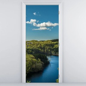 Fototapeta na dveře - Jezero v lesích (95x205cm)