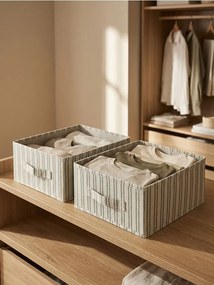 Sinsay - Skládací úložné boxy s pruhy 2 pack - zelená