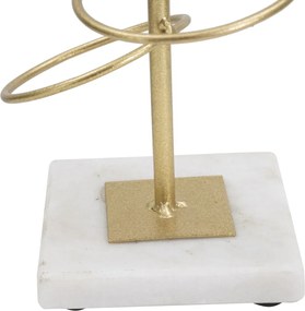 Kovový svícen Rings 50 cm zlatý/mramor